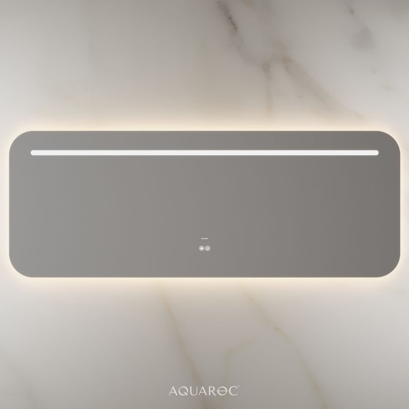 Lumiere Backlit & Demister Curved Mirror 1600mm Frameless | Aquaroc