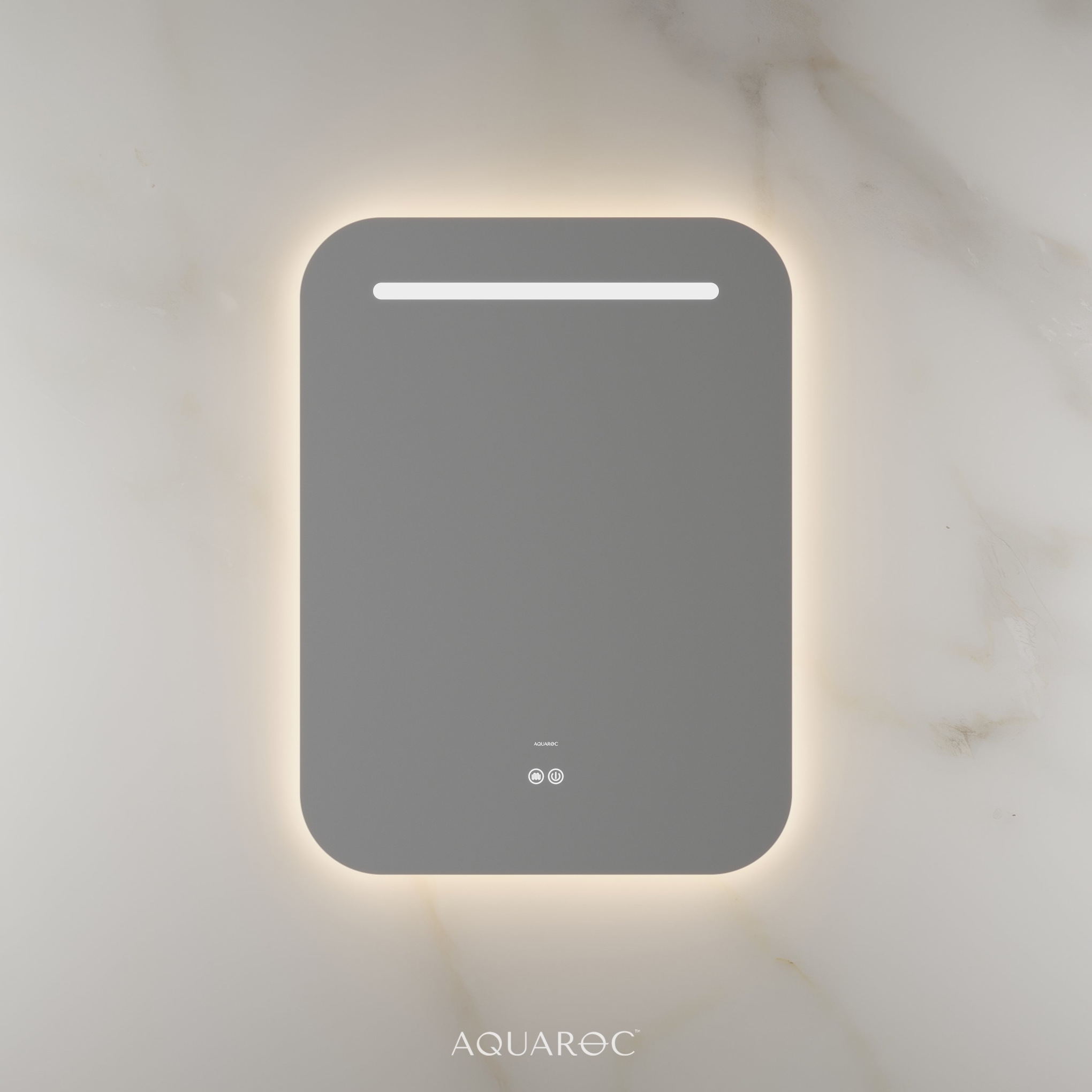 Lumiere Backlit & Demister Curved Mirror 600mm Frameless | Aquaroc