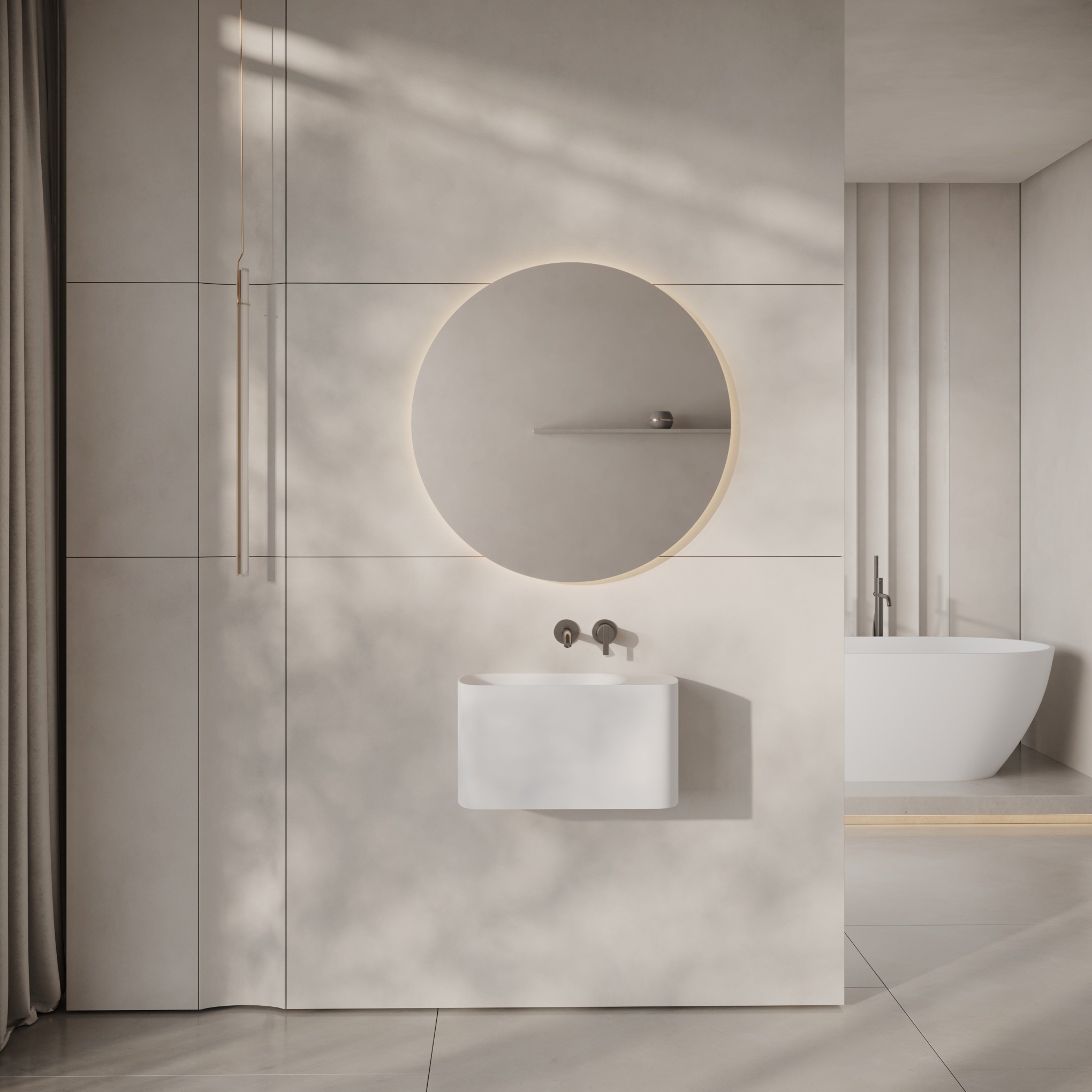 Hydro Wall Hung Stone Basin 550mm | Aquaroc