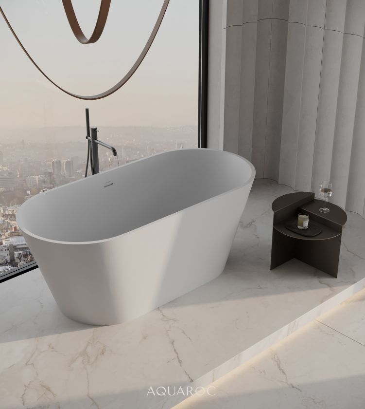 Portofino Freestanding Stone Bath 1500mm | Aquaroc