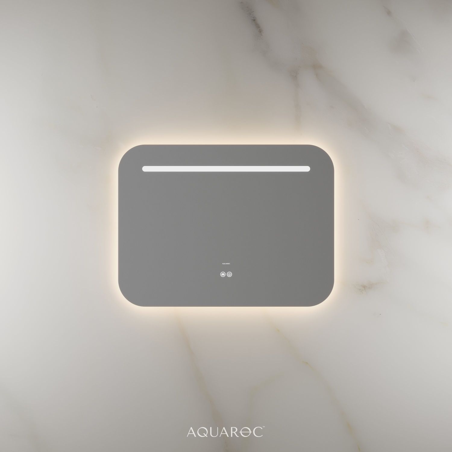 Lumiere Backlit & Demister Curved Mirror 800mm Frameless | Aquaroc