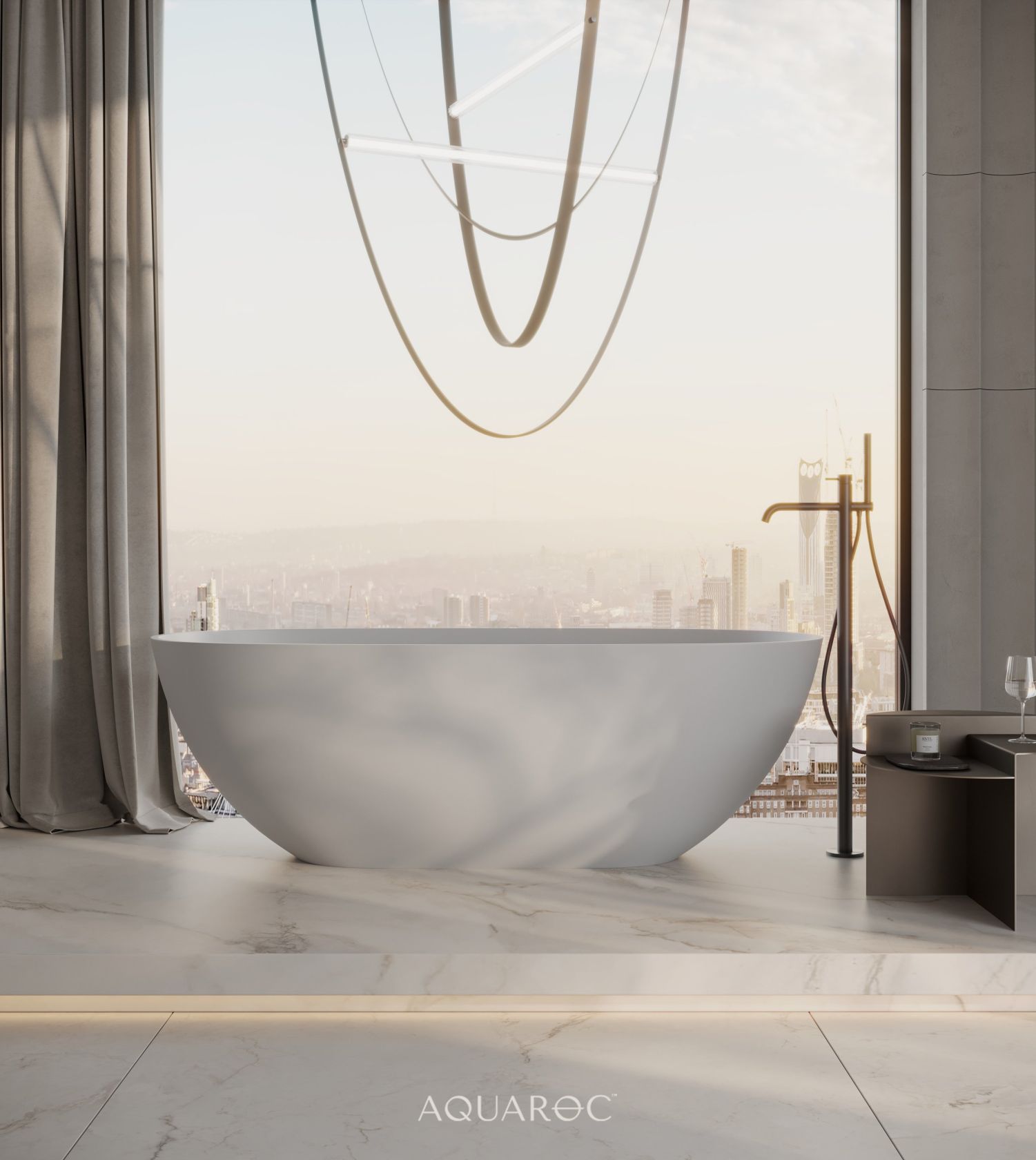 Florence Freestanding Stone Bath 1650mm | Aquaroc
