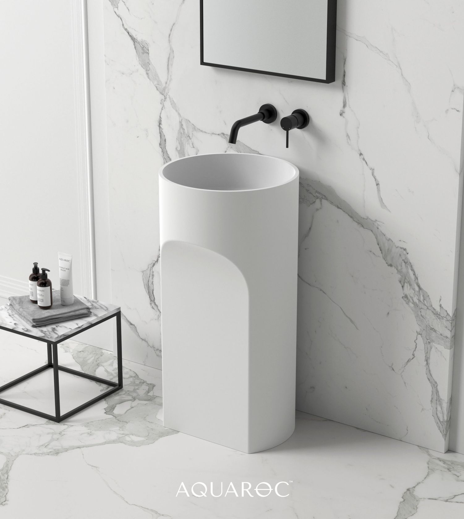Apollo Freestanding Stone Basin 450mm | Aquaroc