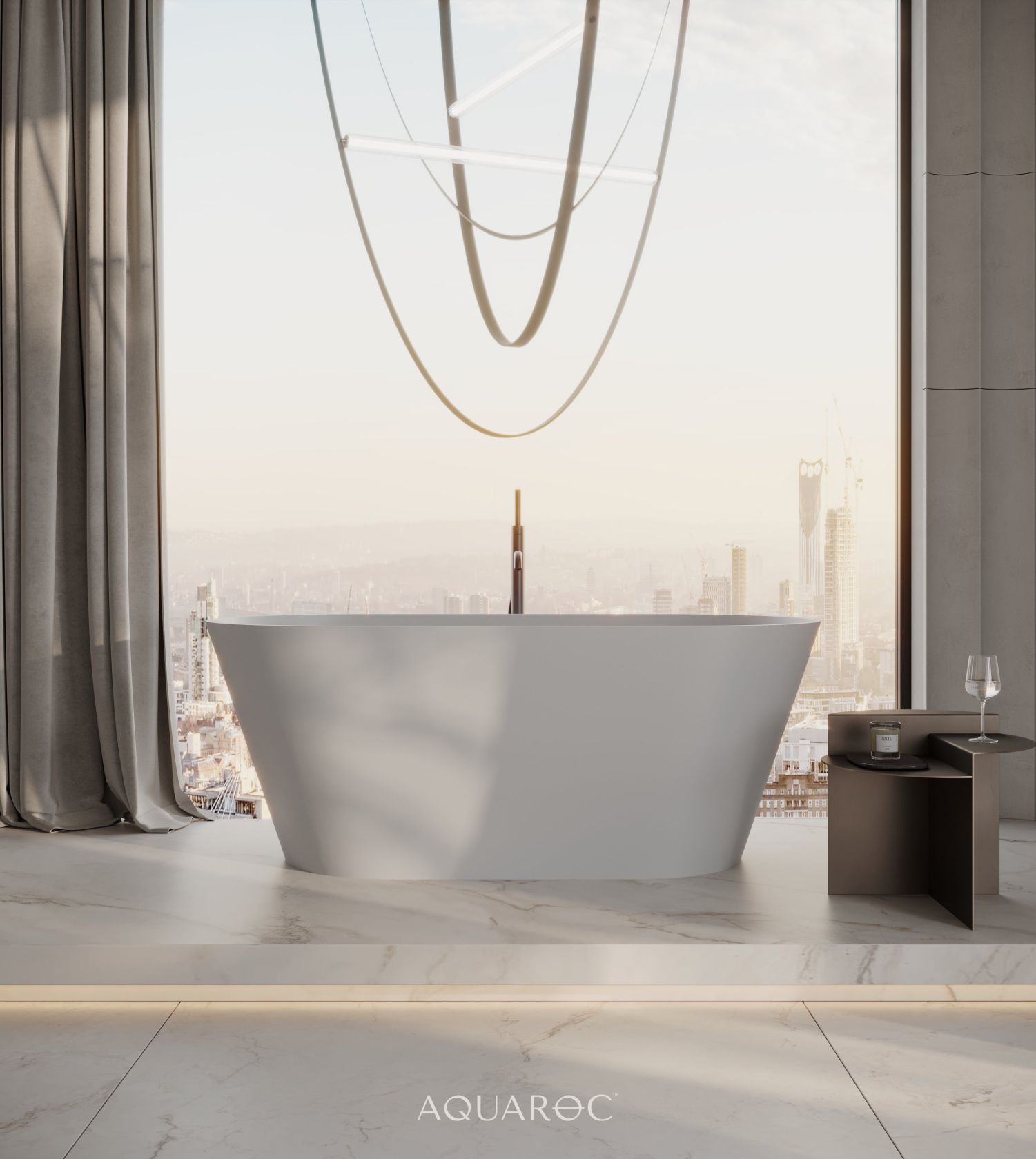 Portofino Freestanding Stone Bath 1500mm | Aquaroc