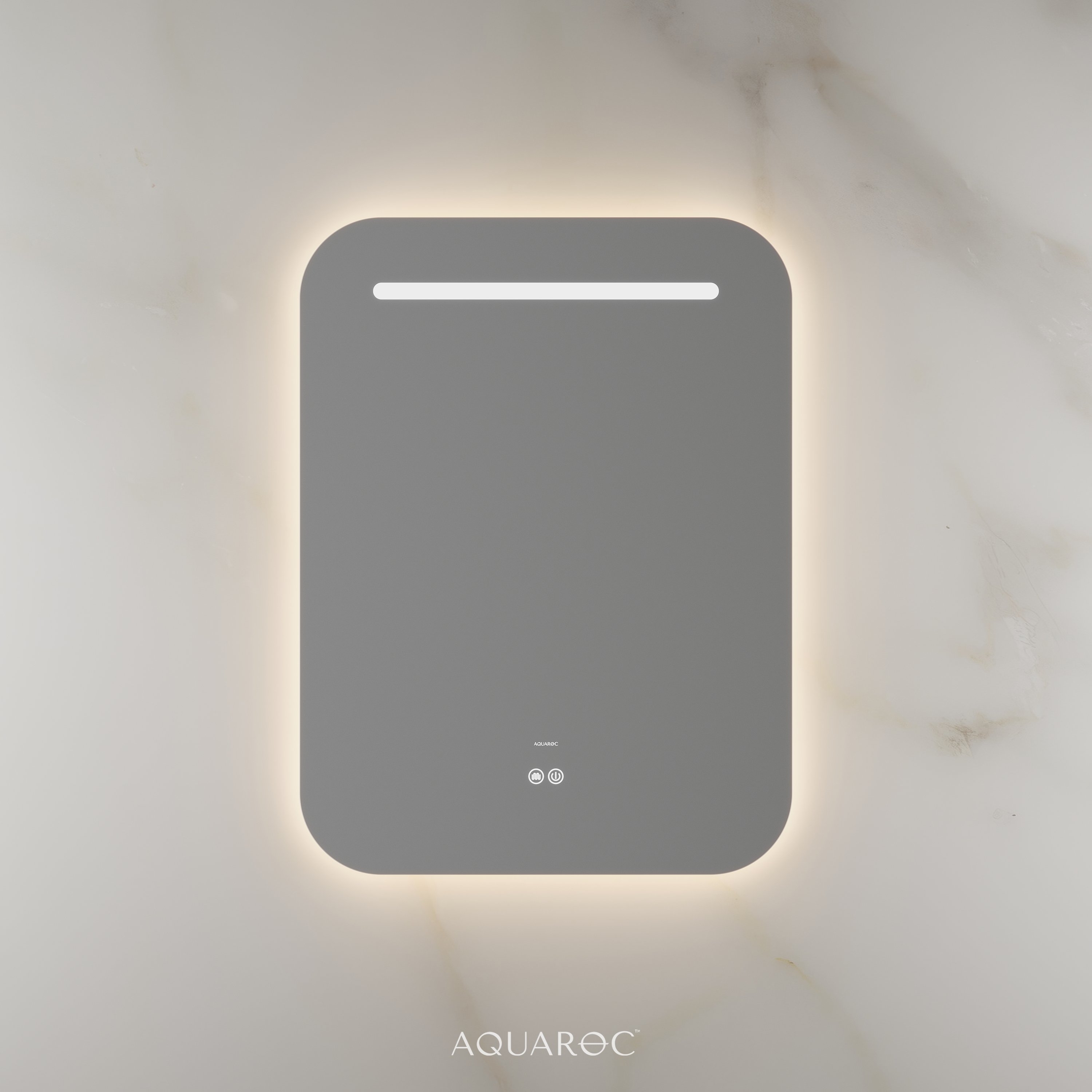 Lumiere Backlit & Demister Curved Mirror 600mm Frameless | Aquaroc