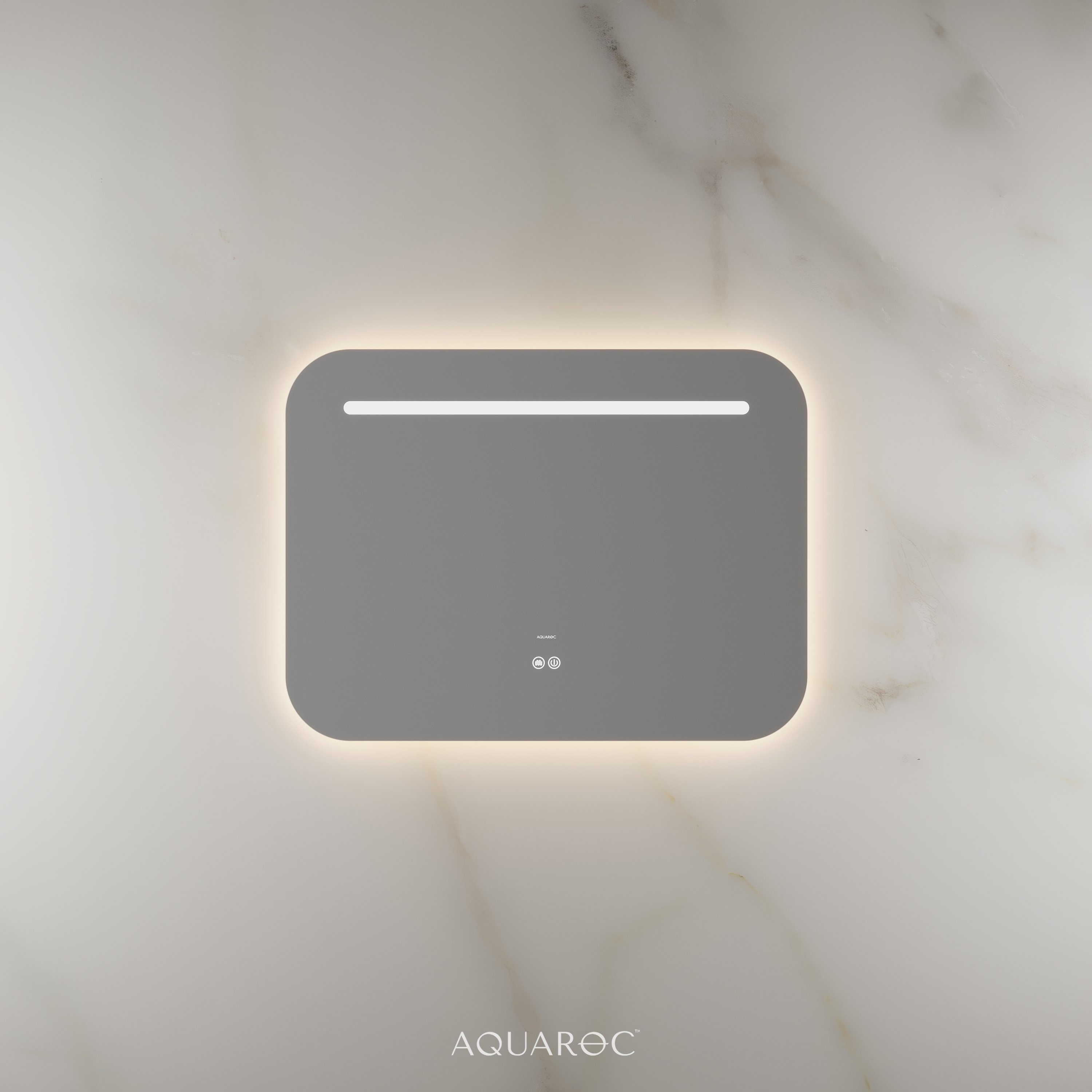 Lumiere Backlit & Demister Curved Mirror 800mm Frameless | Aquaroc