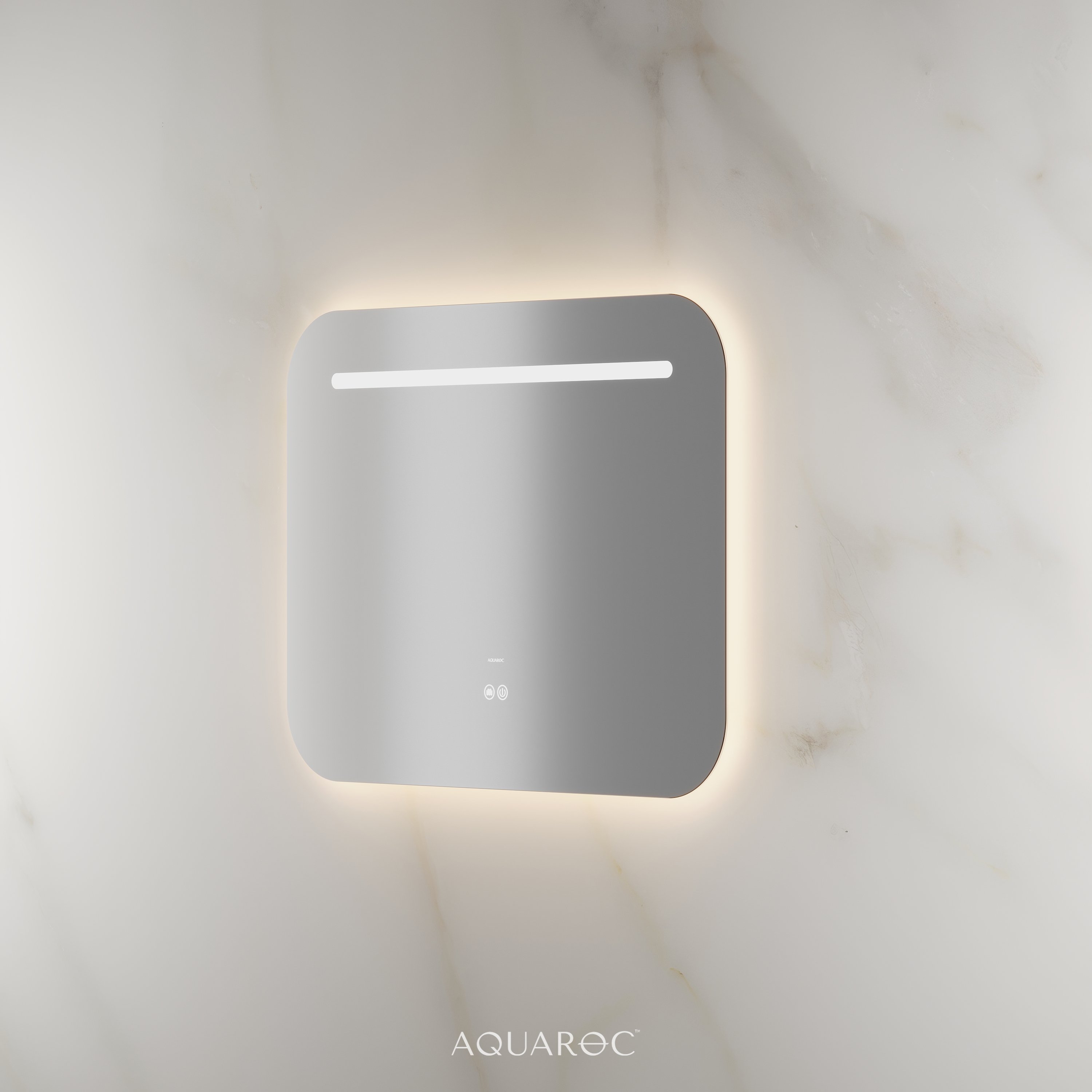 Lumiere Backlit & Demister Curved Mirror 800mm Frameless | Aquaroc