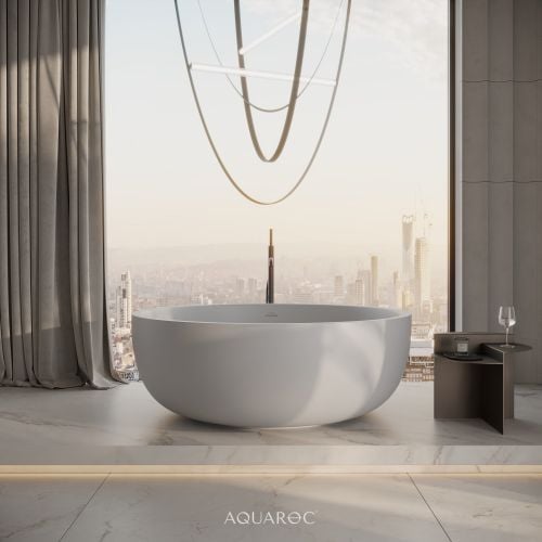 Circolo Freestanding Round Stone Bath 1350mm | Aquaroc