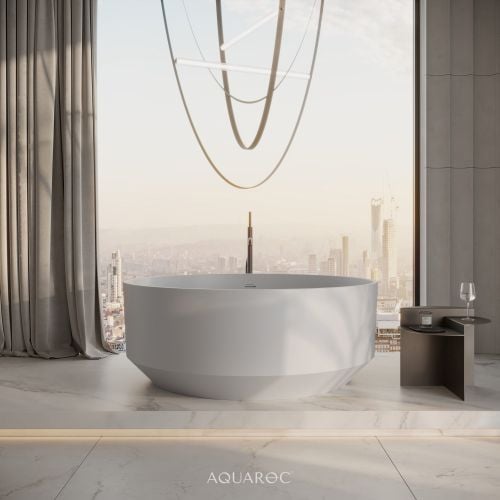 Bellagio Freestanding Round Stone Bath 1350mm | Aquaroc