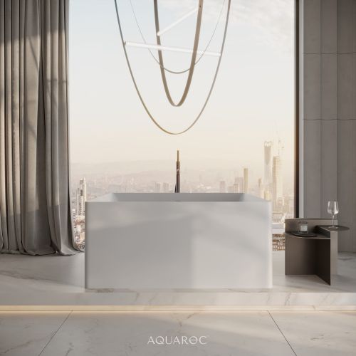 Firenze Freestanding Square Stone Bath 1200mm | Aquaroc