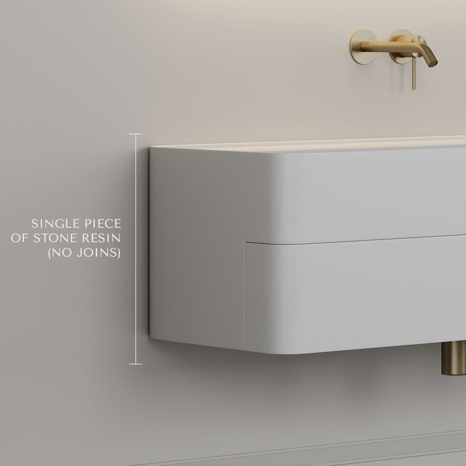 Nero Curved Stone Vanity Unit 400mm | Aquaroc
