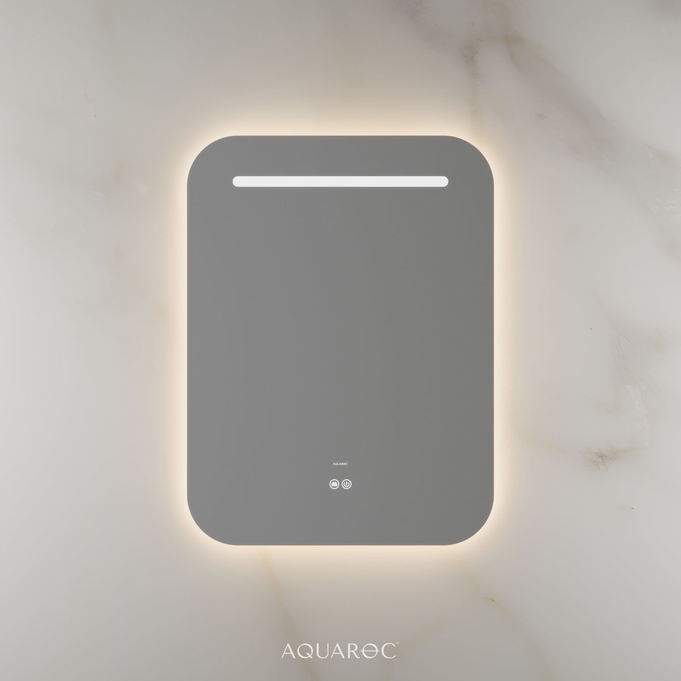 Lumiere Backlit & Demister Curved Mirror 600mm Frameless | Aquaroc