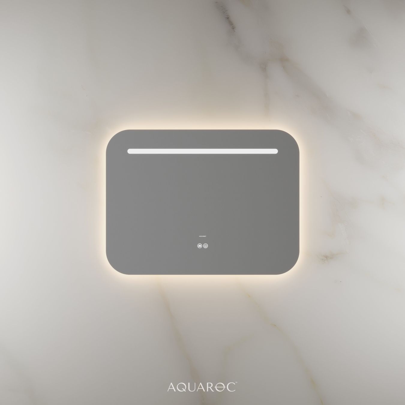 Lumiere Backlit & Demister Curved Mirror 800mm Frameless | Aquaroc