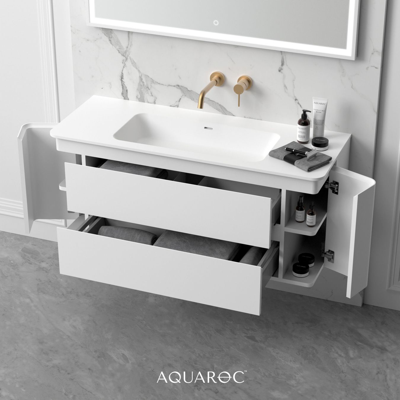 Novello Vanity Unit & Stone Basin 1200mm | Aquaroc