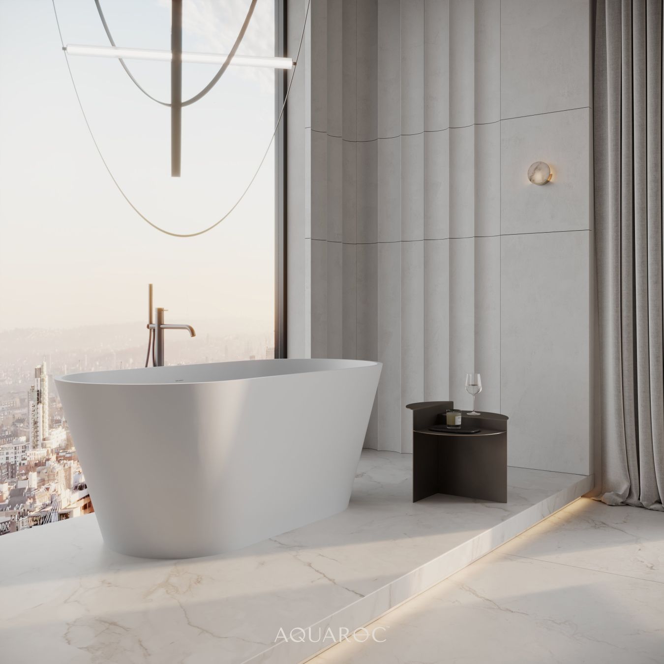 Portofino Freestanding Stone Bath 1500mm | Aquaroc