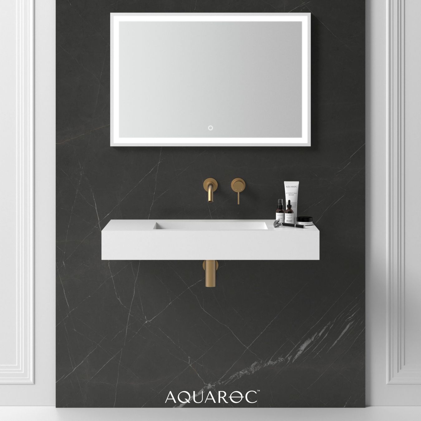 Fiora Wall Hung Stone Basin 900mm | Aquaroc