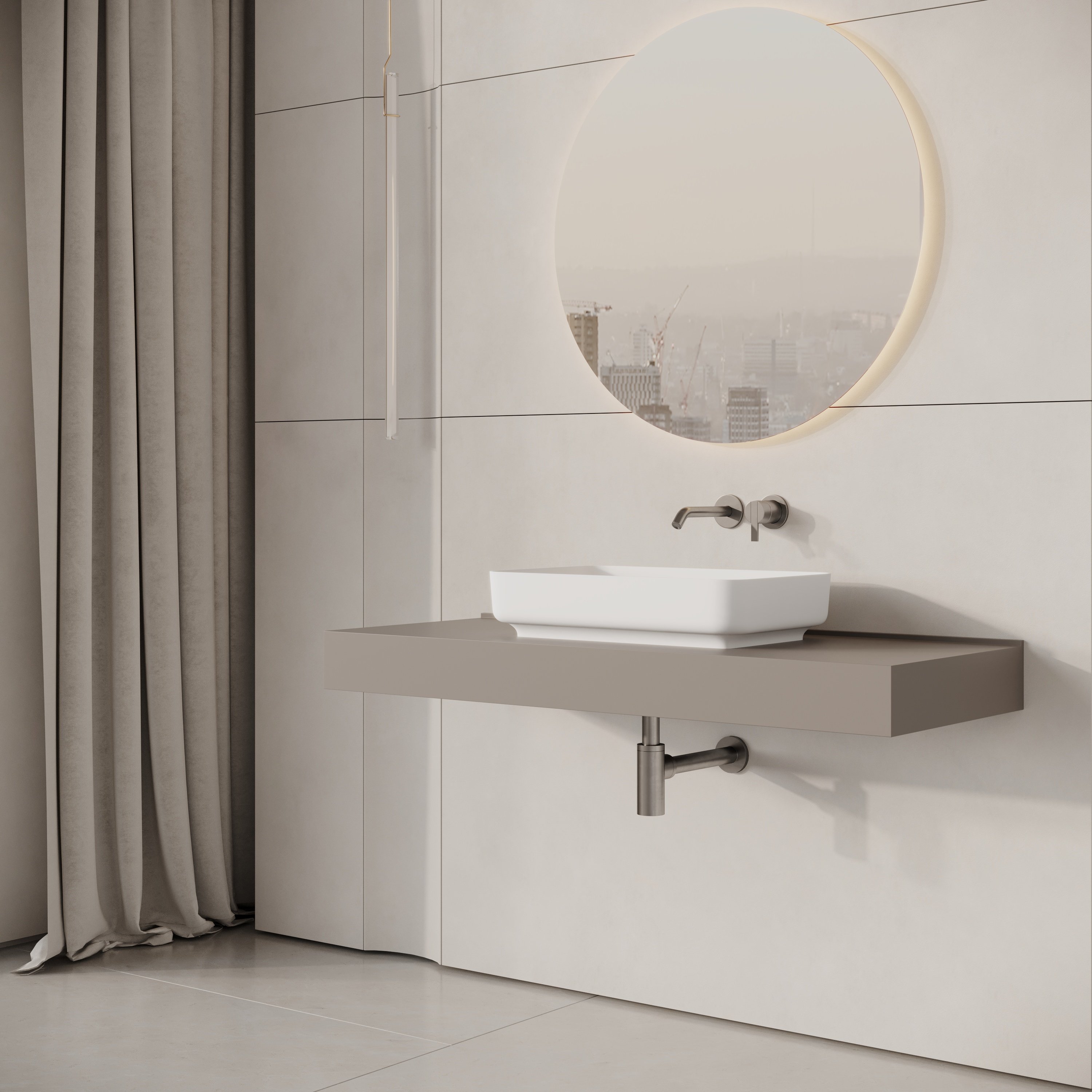 Coral Countertop Stone Basin 550mm | Aquaroc