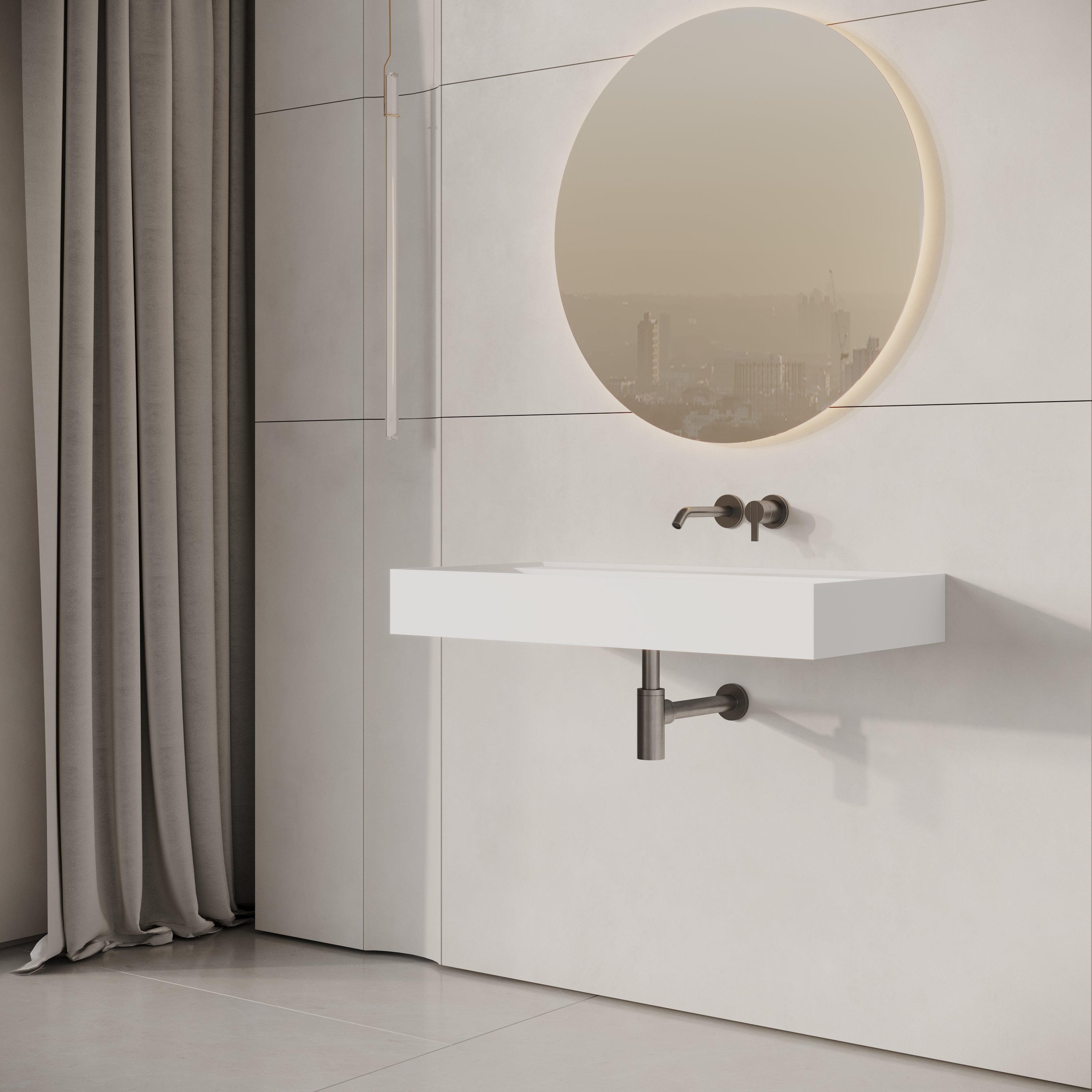 Aura Wall Hung Stone Basin 900mm | Aquaroc