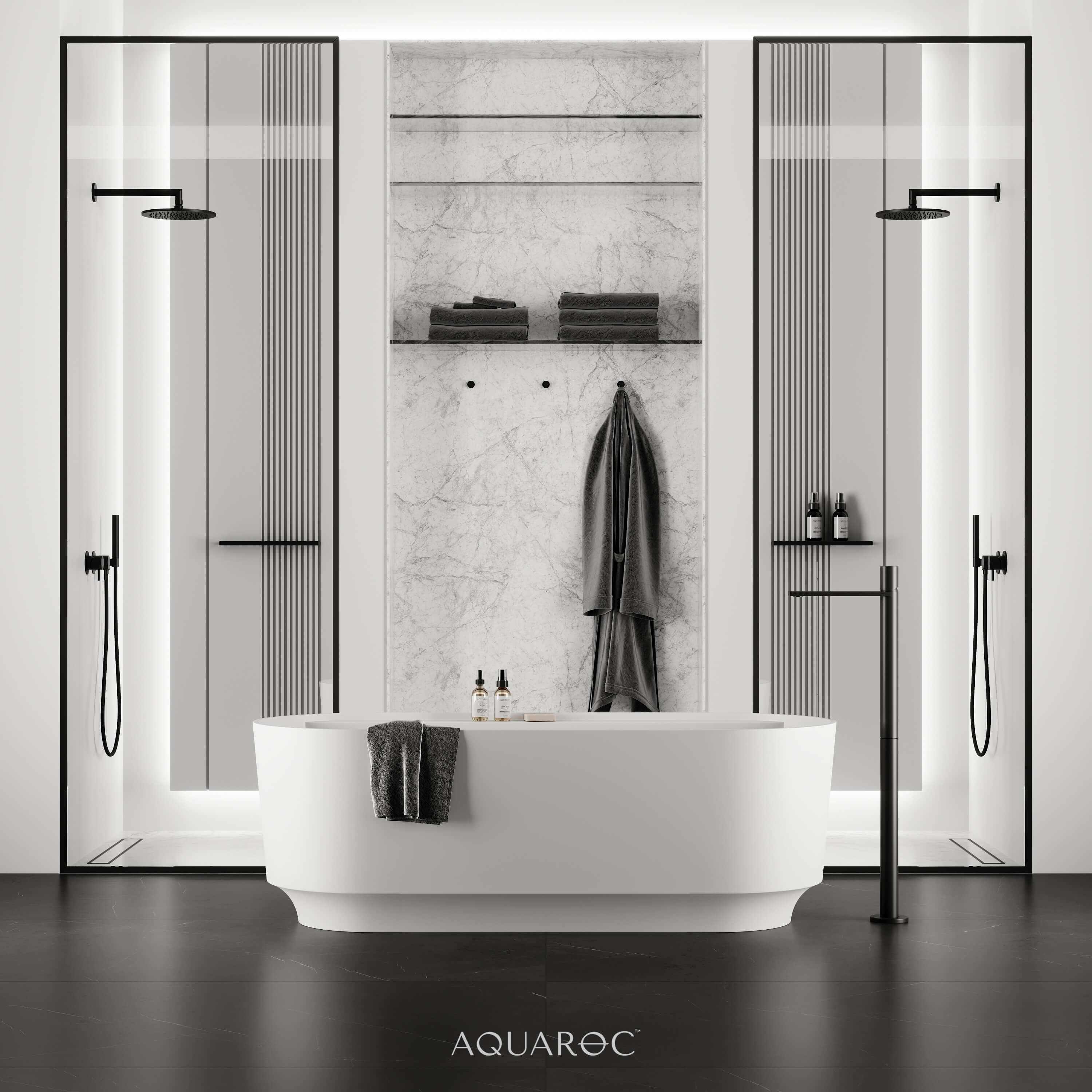 Atlantis Freestanding Stone Bath 1600mm | Aquaroc