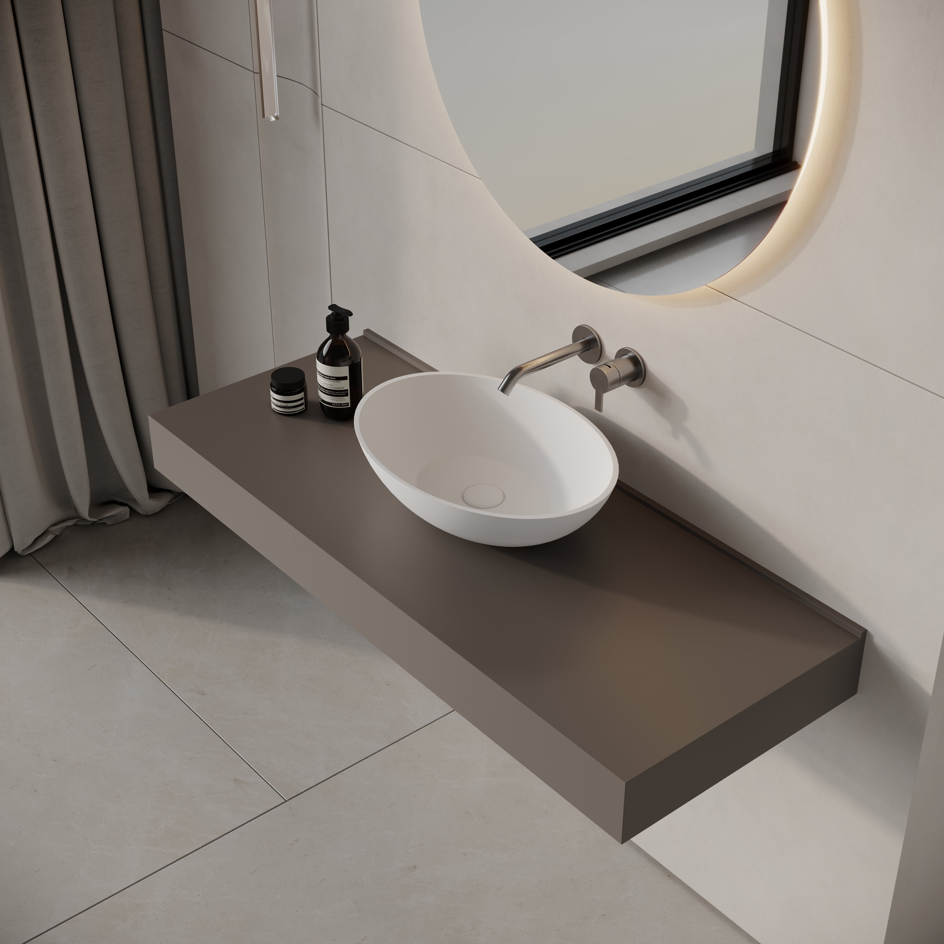 Essence Countertop Stone Basin 500mm | Aquaroc
