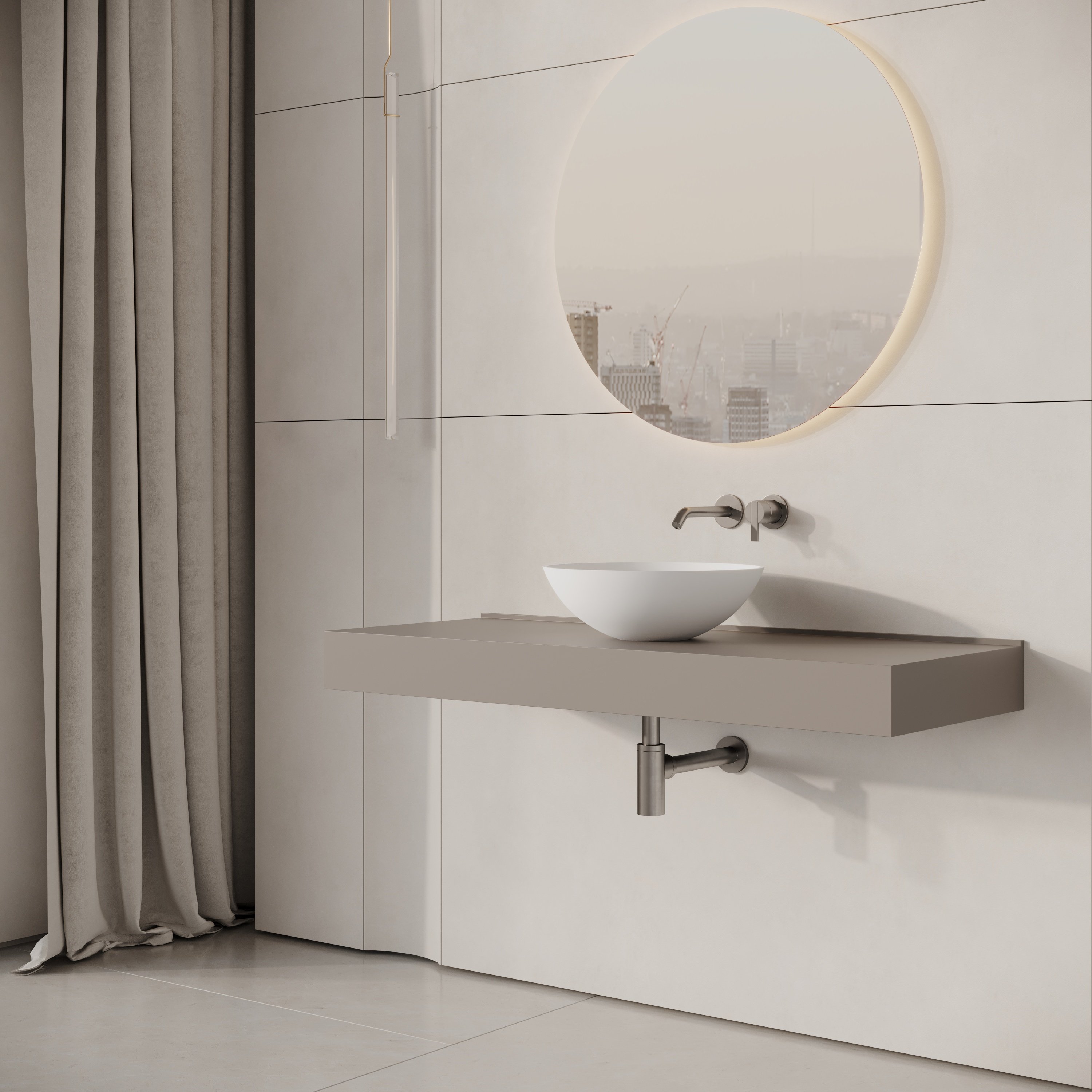Ocean Round Countertop Stone Basin 400mm | Aquaroc