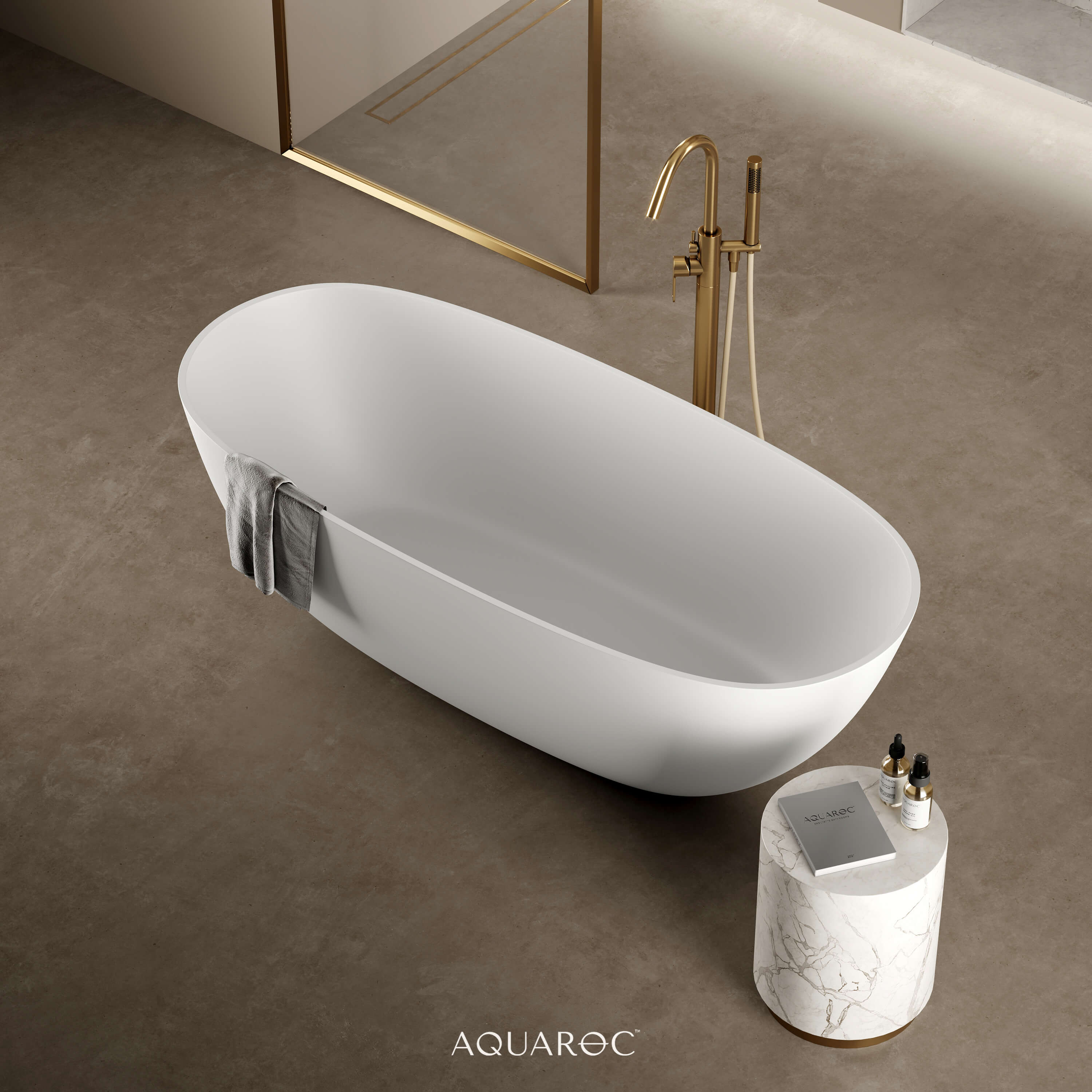 Florence Freestanding Stone Bath 1600mm | Aquaroc