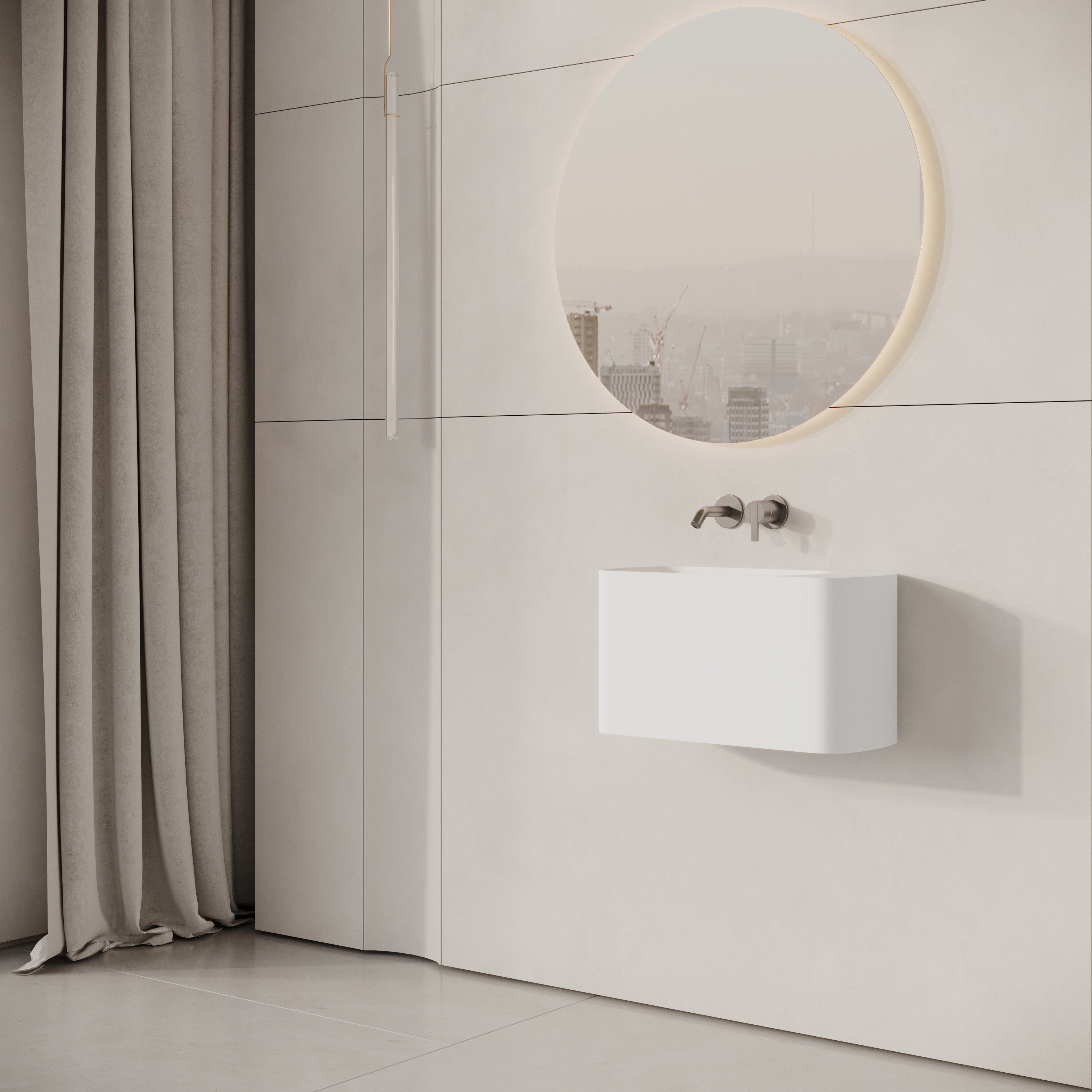 Hydro Wall Hung Stone Basin 550mm | Aquaroc