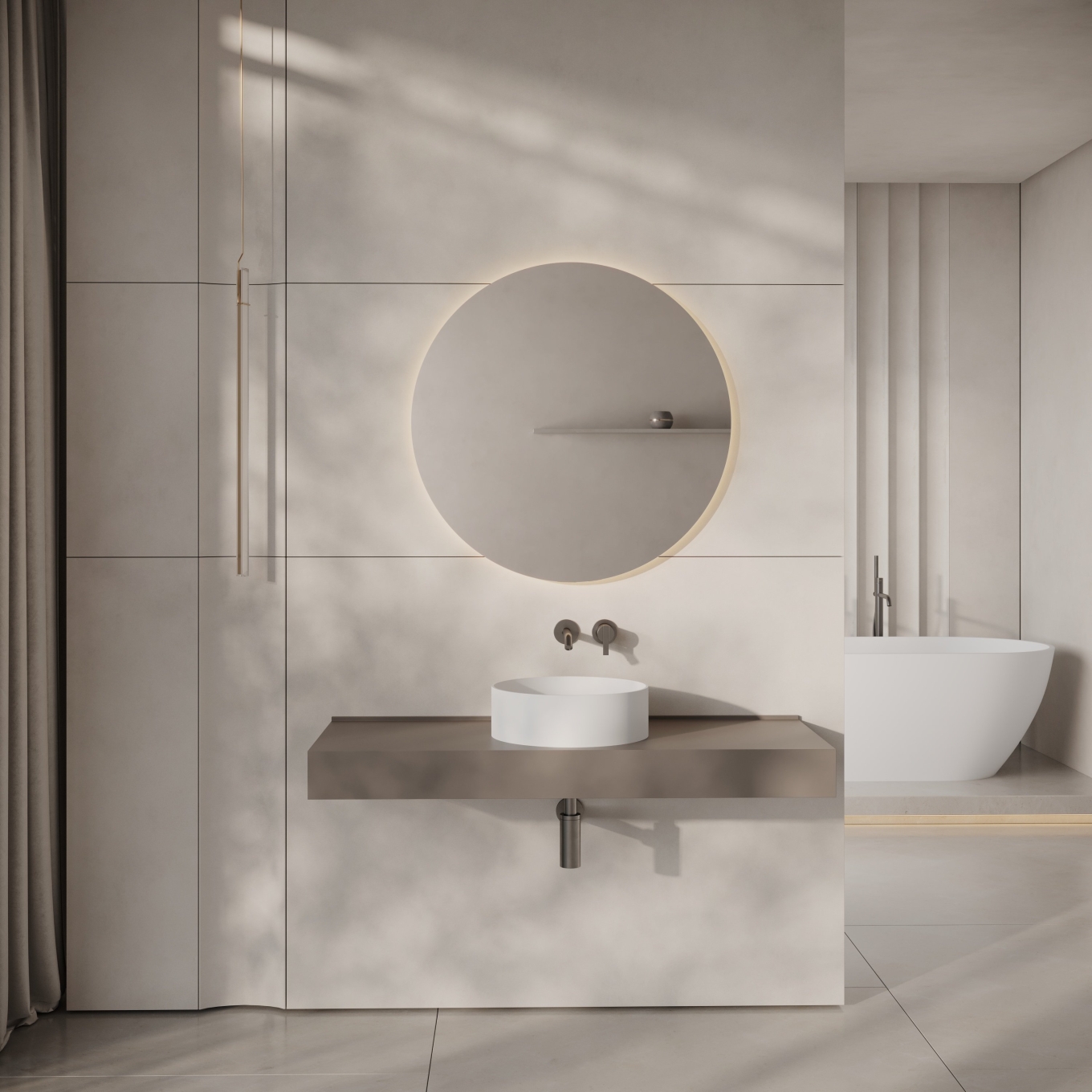 Oasis Round Countertop Stone Basin 380mm | Aquaroc